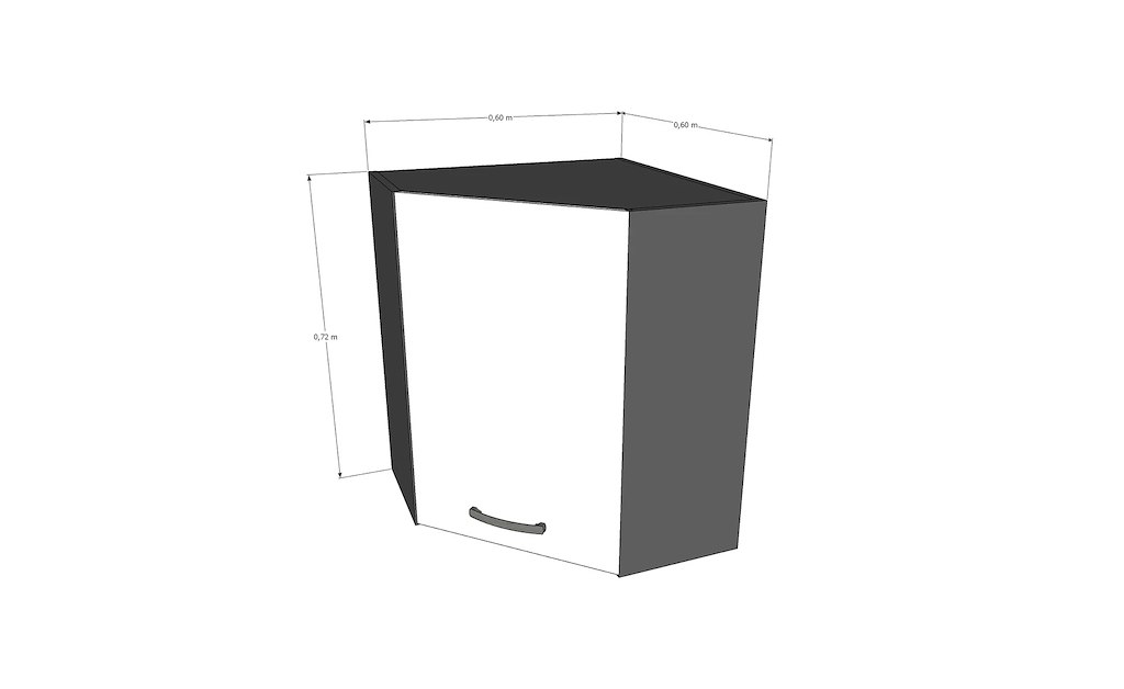 Nika viseći ugaoni element 60x60x72cm antracit/sivi