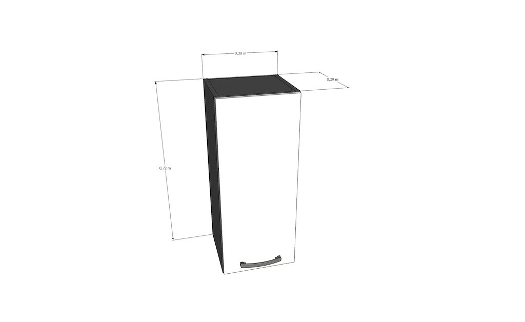 Nika viseći element 1 vrata 30x29x72cm antracit/boja leda sjaj