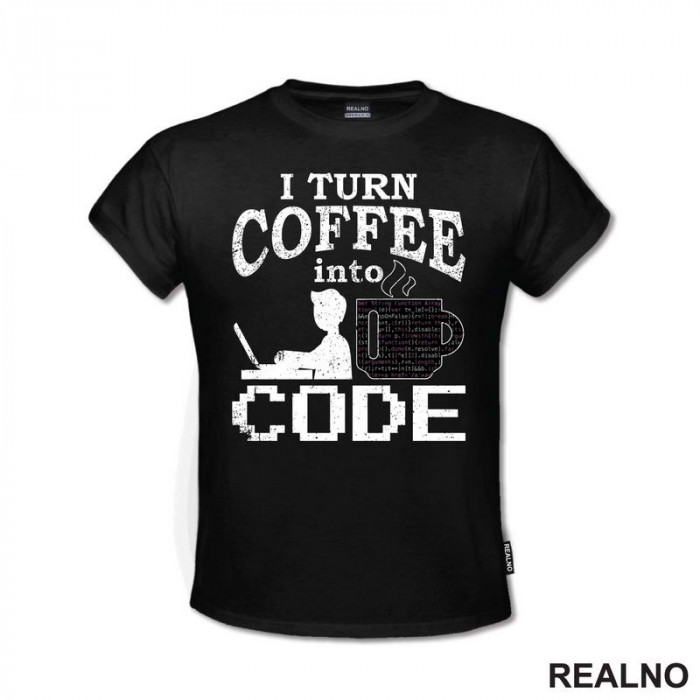 COFFEE INTO CODE - GEEK - MAJICA