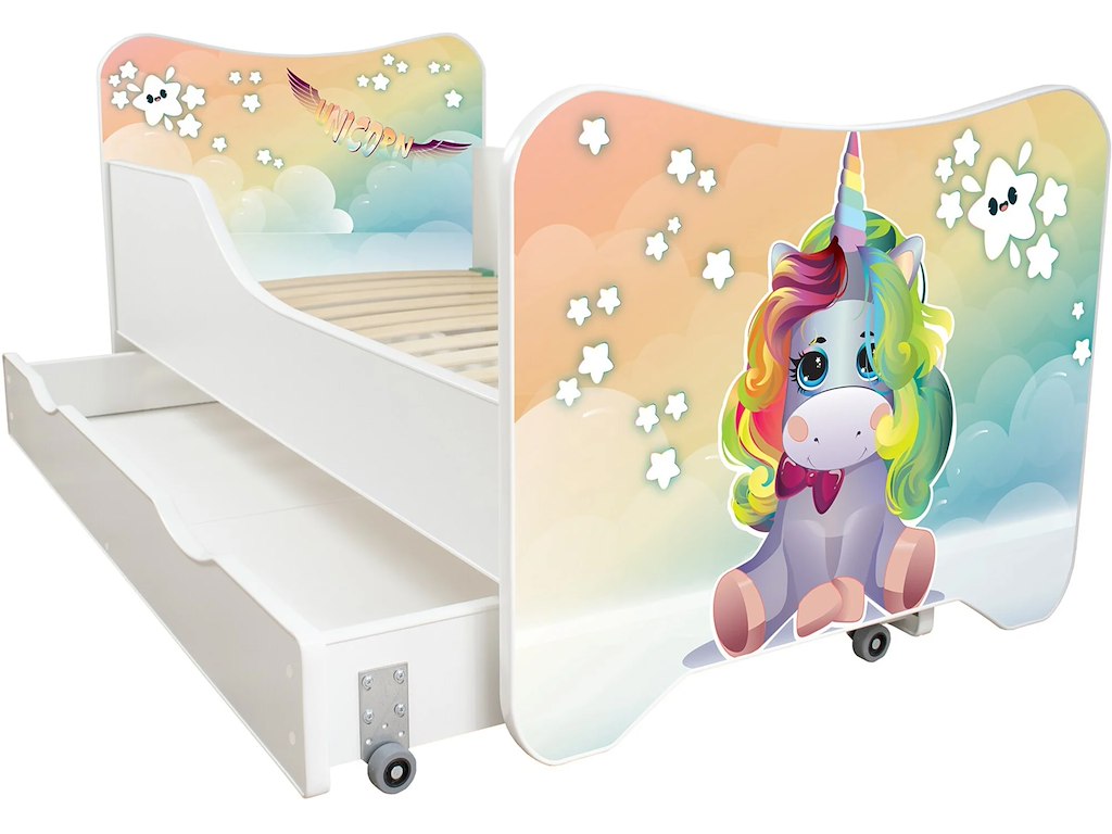 Happy Kitty Dečiji krevet 160x80cm + Fioka Unicorn Sky