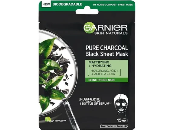 Garnier Maska za lice u maramici Skin Naturals Charcoal 28g