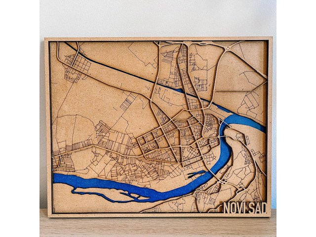 3D mapa grada `Novi Sad` (Braon)