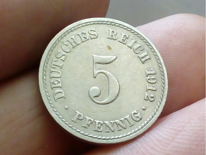 Nemacka, 5 pfennig 1912 A