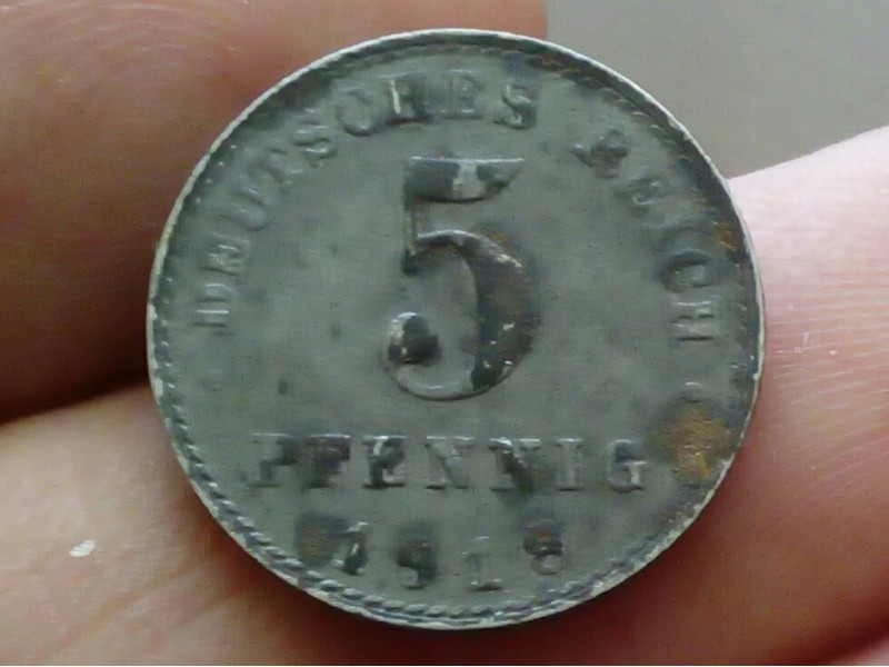 Nemacka, 5 pfennig 1918 A