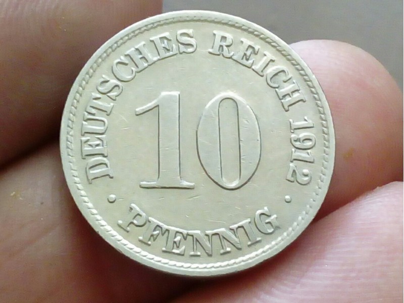 Nemacka, 10 pfennig 1912 D