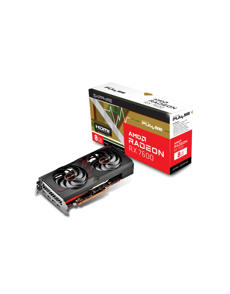 SVGA Sapphire Radeon RX 7600 Gaming OC Pulse 8GB GDDR6, 11324-01-20G