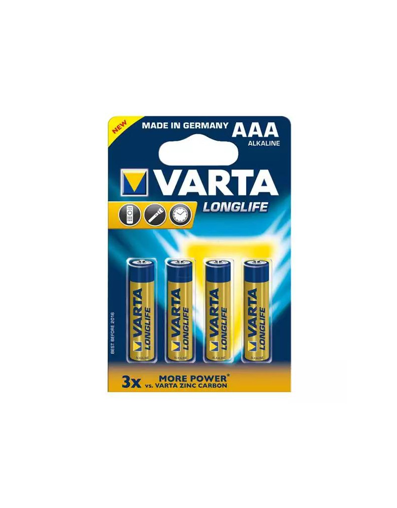 Baterija Varta LR3 Longlife AAA, nepunjiva 1/4