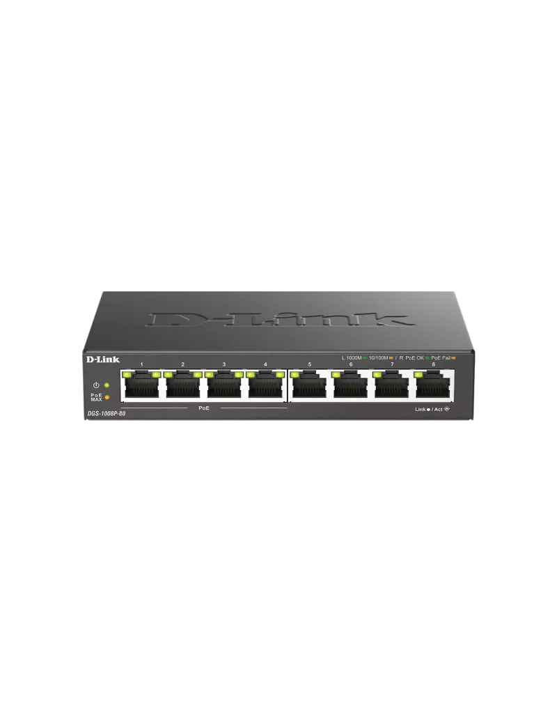 LAN Switch D-Link DGS-1008P/E 10/100/1000 8port -4Poe