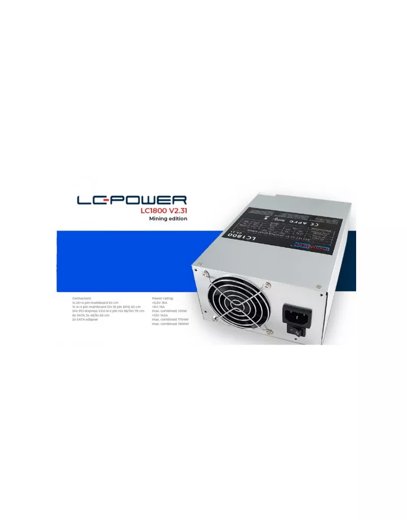 Napajanje 1800W LC Power LC1800 ATX V2.31 Mining Edition