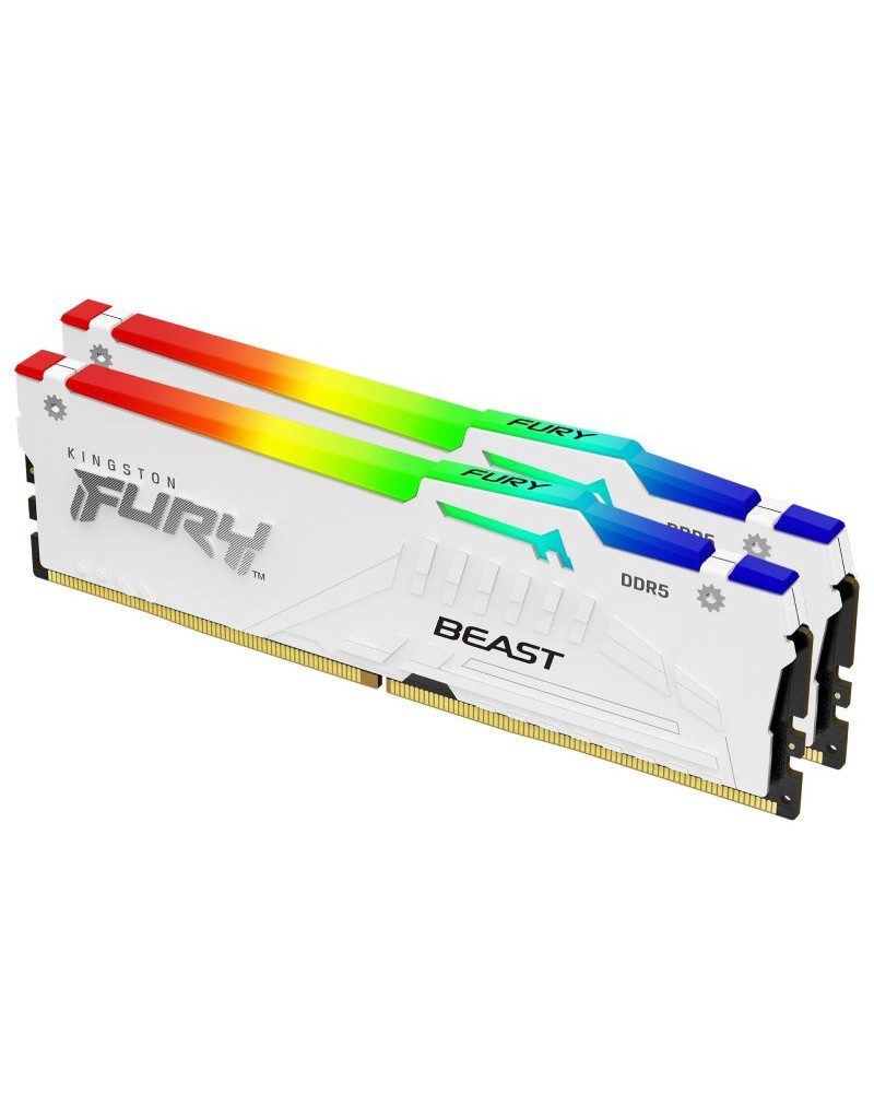 KINGSTON DIMM DDR5 64GB (2x32GB kit) 5200MT/s KF552C36BWEAK2-64 Fury Beast RGB White Expo