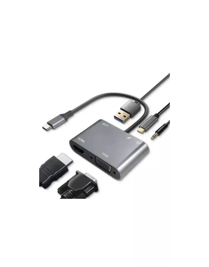 Adapter-konverter Tip C-HDMI/VGA/1xUSB 3.0//Tip C/Audio Linkom