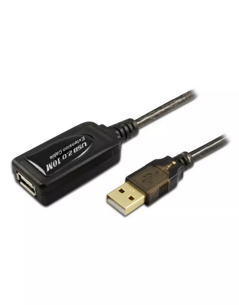 E-GREEN Kabl sa pojačivačem USB A - USB A M/F 10m crni