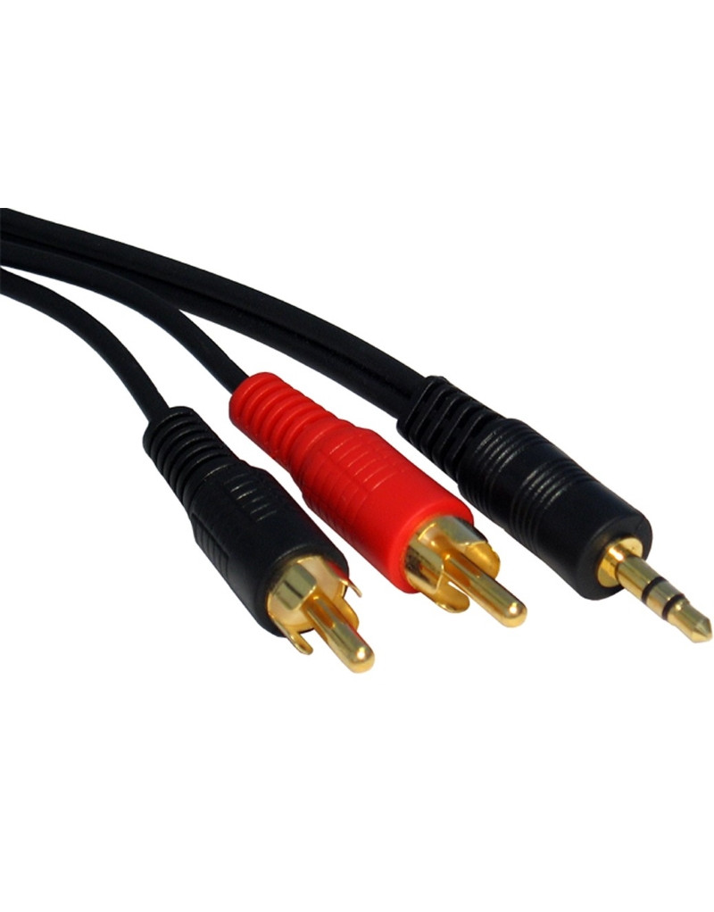 FAST ASIA Kabl audio 3.5mm - 2xRCA 1.5m crni