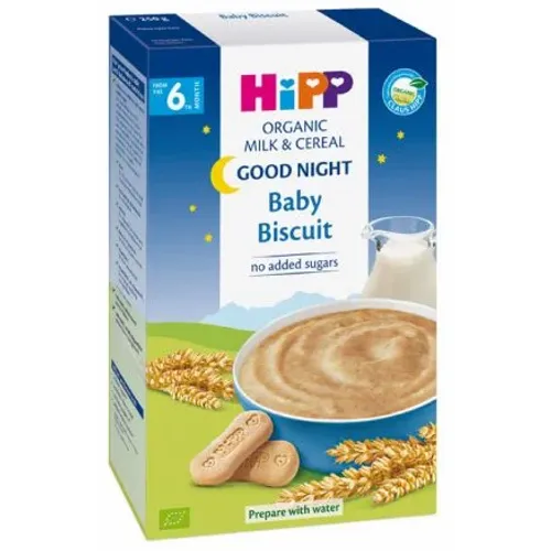 Hipp mlečna kašica za laku noć sa keksom 250g 6M+