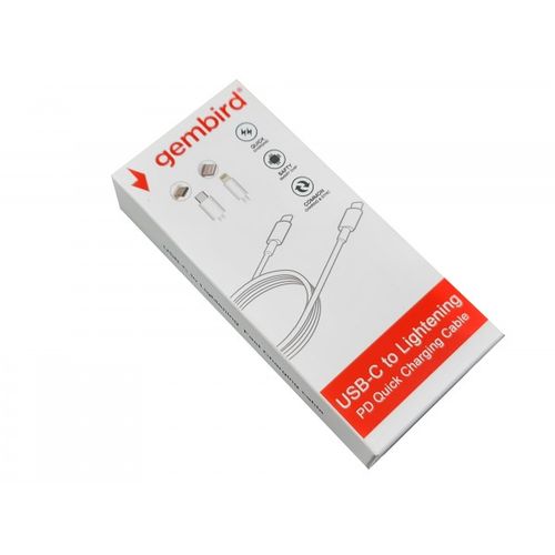 CCP-AMCM-LIGHT-1.8M * Gembird USB 2.0 Type-C to iPhone Lightening 8-pin cable, QC3.0, 1.8m WHITE 199