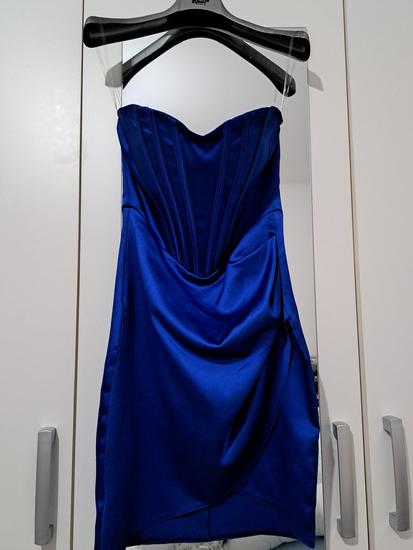 Kraljevsko plava mini korset haljina