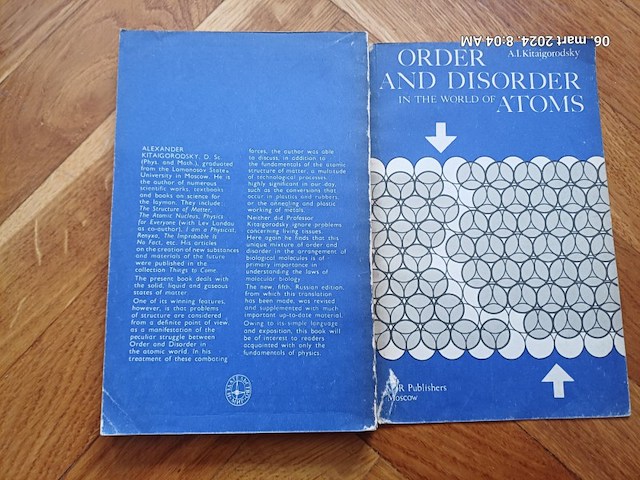 KITAIGORODSKY, ORDER AND DISORDER IN THE WORLD OF ATOMS