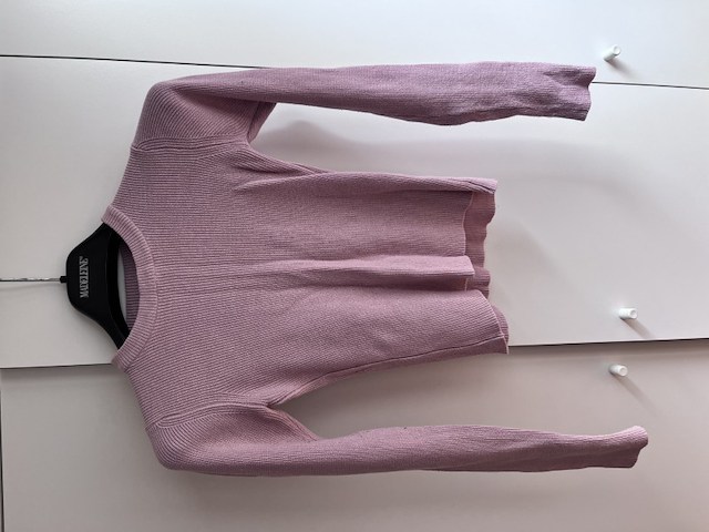 Roze džemper crop top dugi rukavi Pull&;Bear