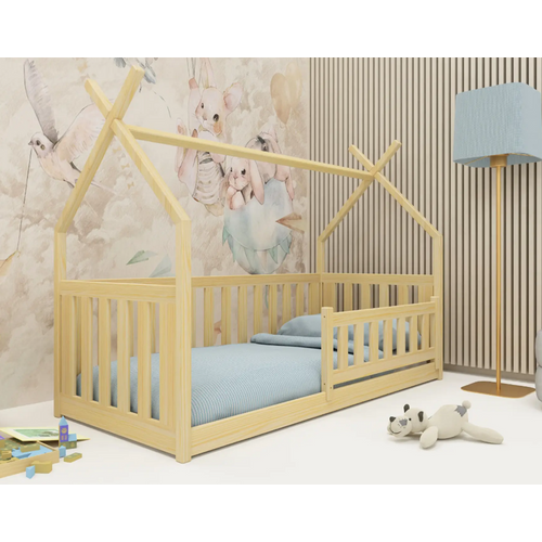 Drveni dečiji krevet Bodzio - svetlo drvo - 160/180x80 cm