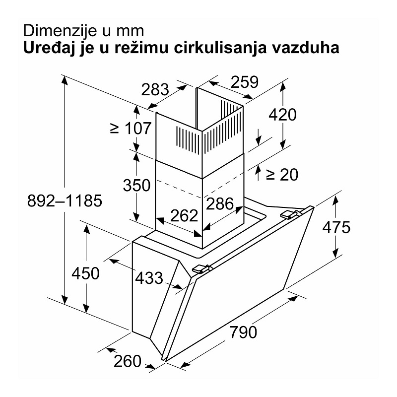 Bosch dekorativni aspirator DWK81AN60