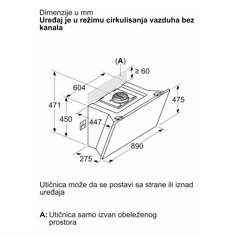 Bosch dekorativni aspirator DWK91LT20