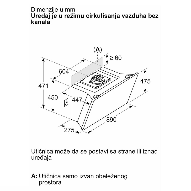 Bosch dekorativni aspirator DWK91LT60