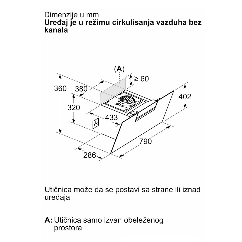 Bosch dekorativni aspirator DWK87FN60