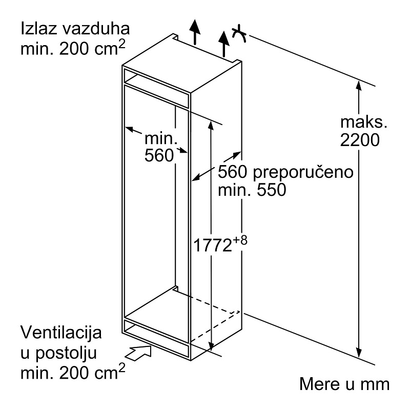 Bosch ugradni frižider KIN86NSE0