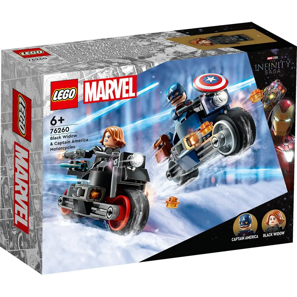 LEGO Kocke Super Heroes Marvel Black Window & Captain America Motorcycles
