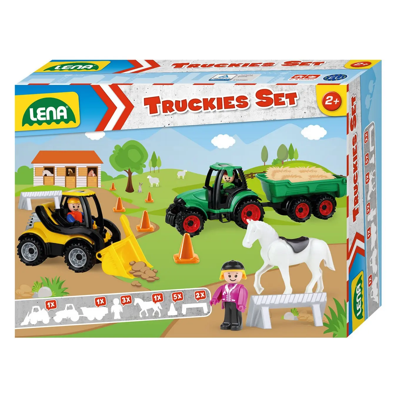 LENA Igračka Traktor sa prikolicom Truckies