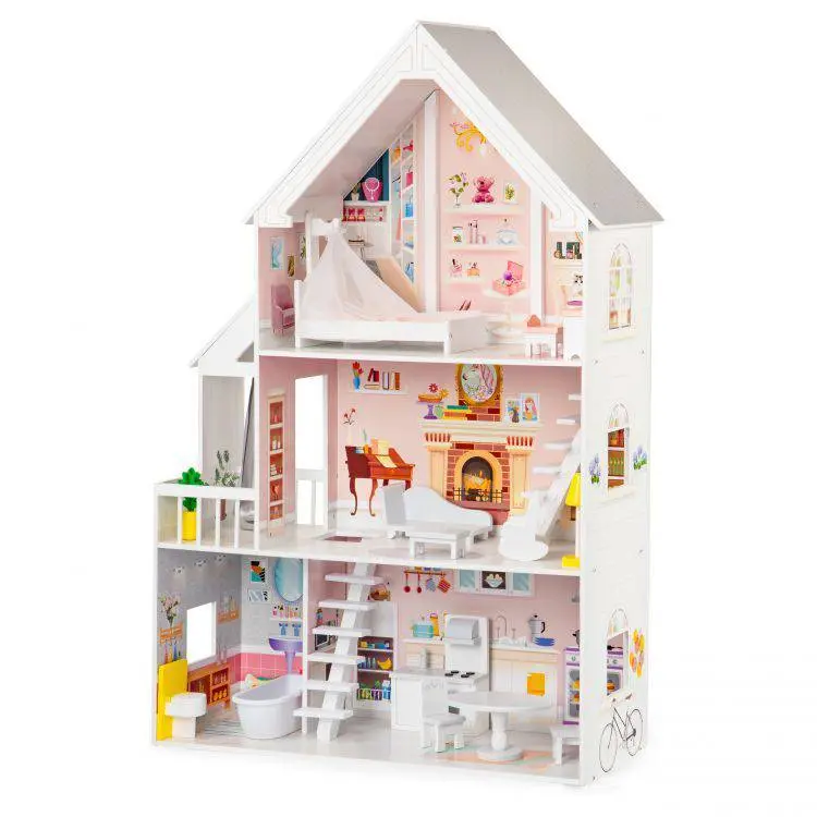 ECO TOYS Drvena kućica za lutke XXL for dolls residence, Bež