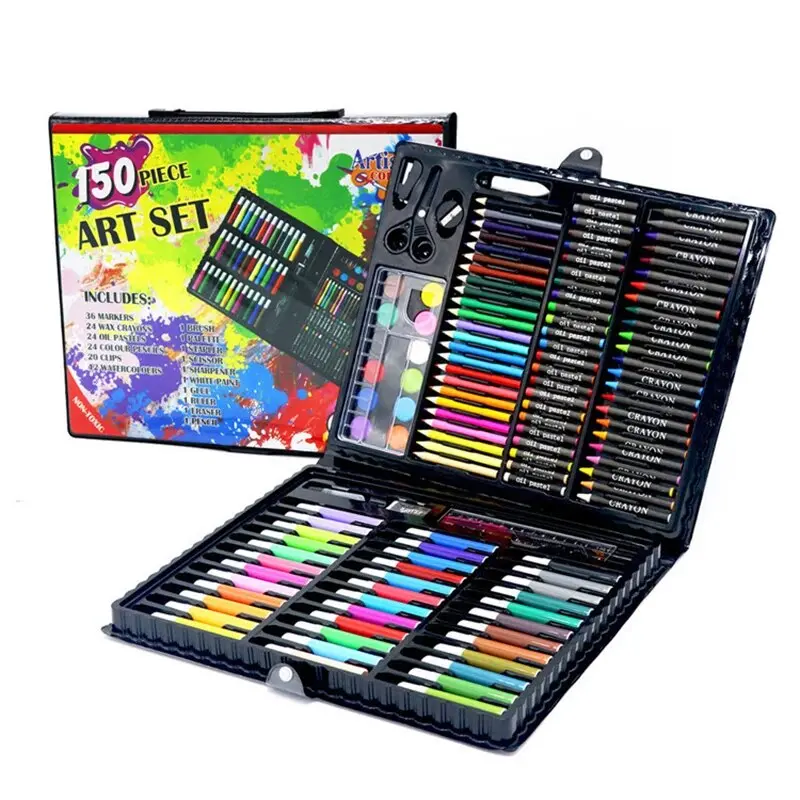 Set bojica, flomastera i vodenih boja u koferu, 150 komada