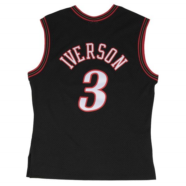 NBA PHILADELPHIA 76ERS 2000-01 ALLEN IVERSON SWINGMAN ROAD JERSEY 'BLACK'