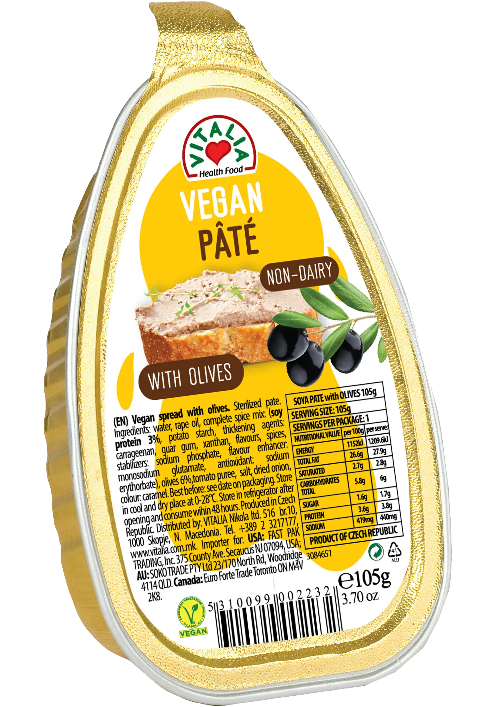 Vitalia Vegetarijanska sojina pasteta sa maslinama 105g