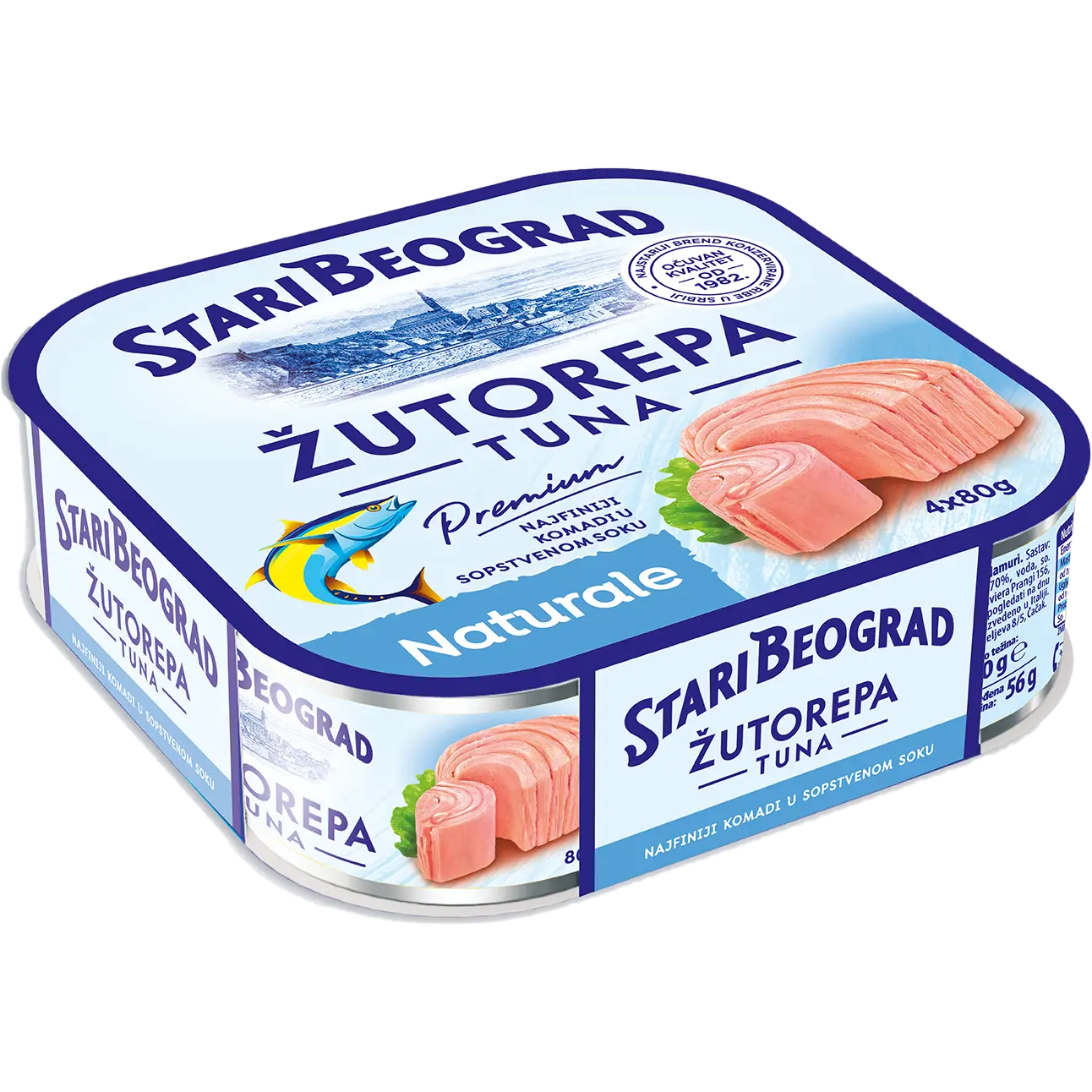 STARI BEOGRAD Žutorepa tuna u sopstvenom soku 4x80g