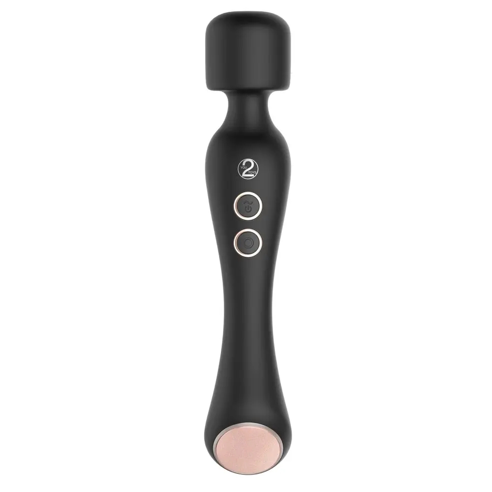 You2Toys Cupa Warming Wand Vibrator, Silikonski, 2 motora, 10 režima vibracije, 22.6 cm, Crni