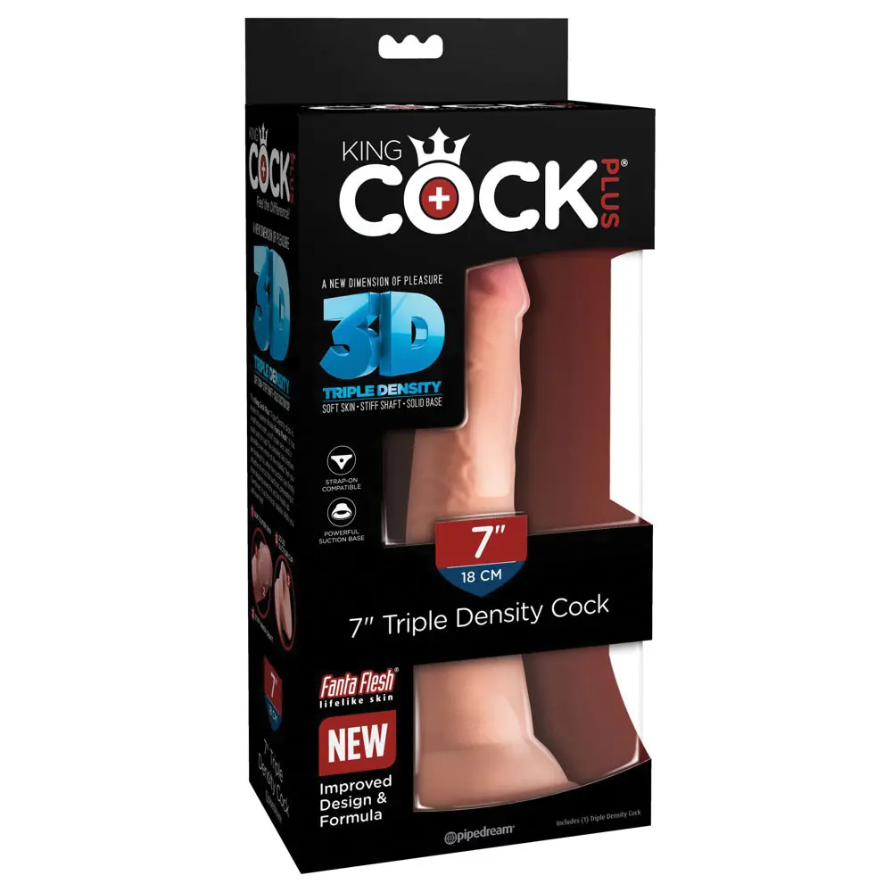 Pipedream King Cock 7'' 3D Dildo, 17.8 cm