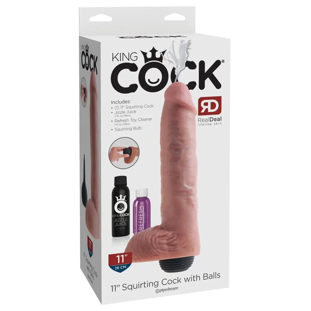 Pipedream King Cock 11" Dildo sa testisima, Ejakulirajući, 23 cm