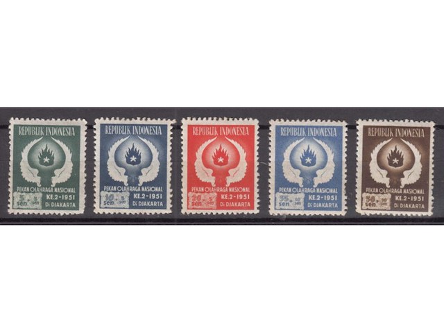 Indonezija 1951 Mi#89-93 **