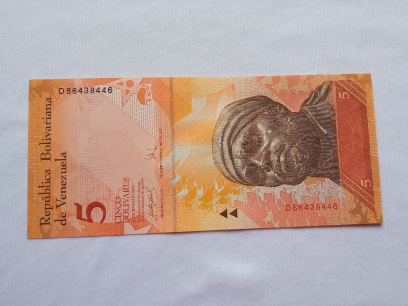 Venecuela 5 bolivara,2007 god.UNC,lep broj,redje