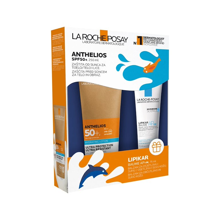 La Roche-Posay PROMO ANTHELIOS SPF50+ Hidratantno Mleko za Zaštitu od Sunca 250 mL i LIPIKAR Balzam AP+M 75 mL