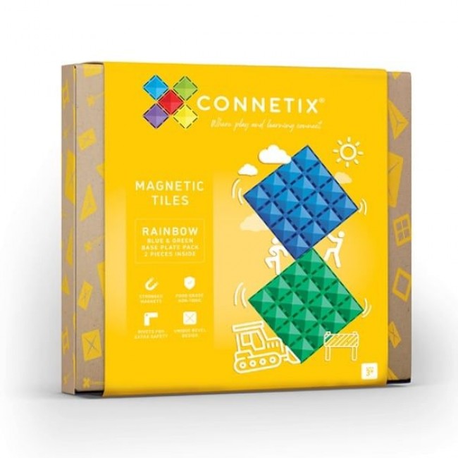 Connetix - Base plate blue/green 2 dela