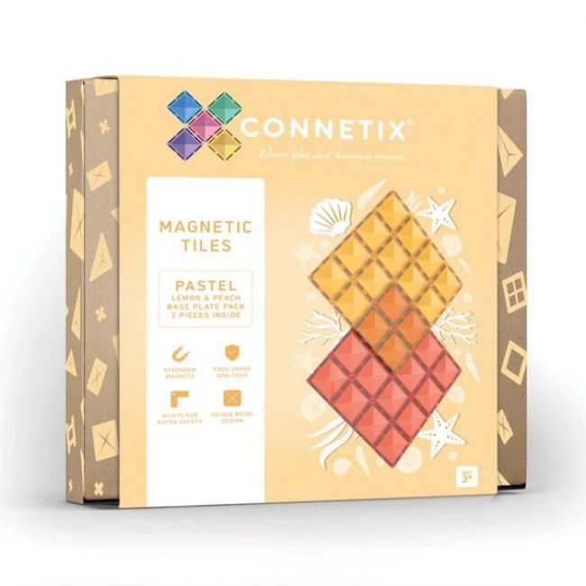 Connetix - Base plate lemon/peach 2 dela