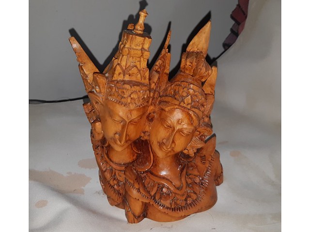Stara Ručno Rezbarena Drvena Hinduistička Figura