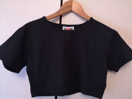 EMP crop crna pomučna majica