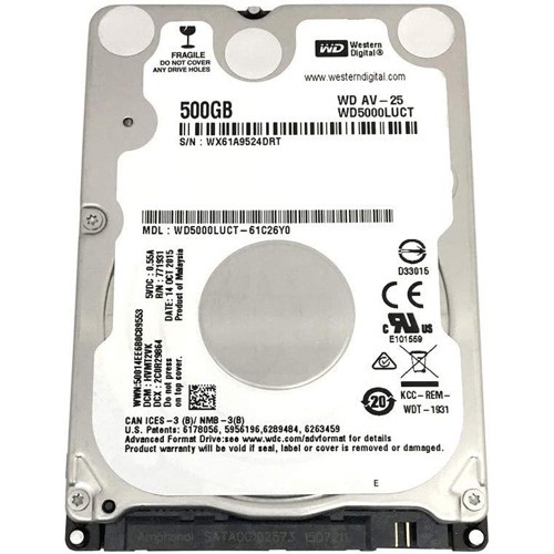 Western Digital 500GB AV 2,5″ SATA Notebook HDD | WD5000LUCX Refurbish