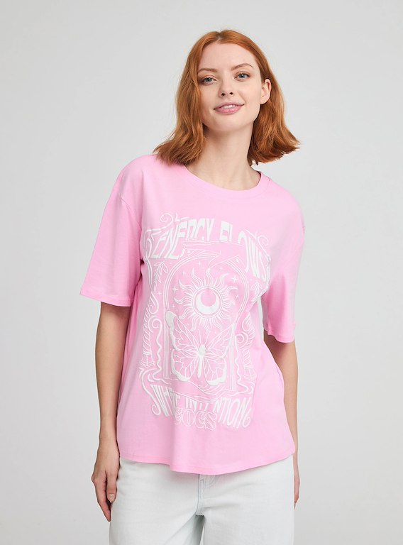 Velika majica sa štampom urban Roze bubble