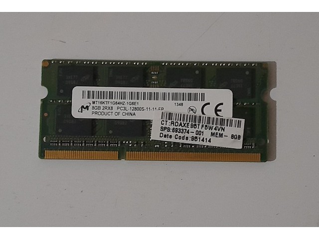 SODIMM DDR3 8GB 1600 MHz u jednom komadu