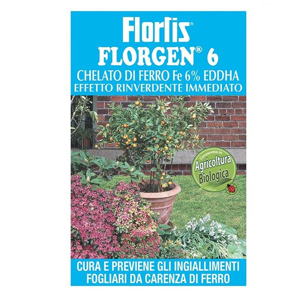 Florgen 6 Helat gvožđa Fe EDDHA 10 gr Flortis-Sprečava žutilo na nervaturi lišća biljaka