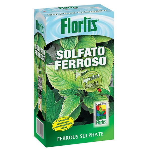 Sulfat gvožđa 1000 gr -Solfato ferroso Flortis -Za suzbijanje mahovine i žutila na travnjacima, kao i žutila lišća biljaka